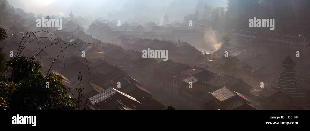 Guizhou Province Liping County Zhaoxing ancient village Stock Photo - Alamy