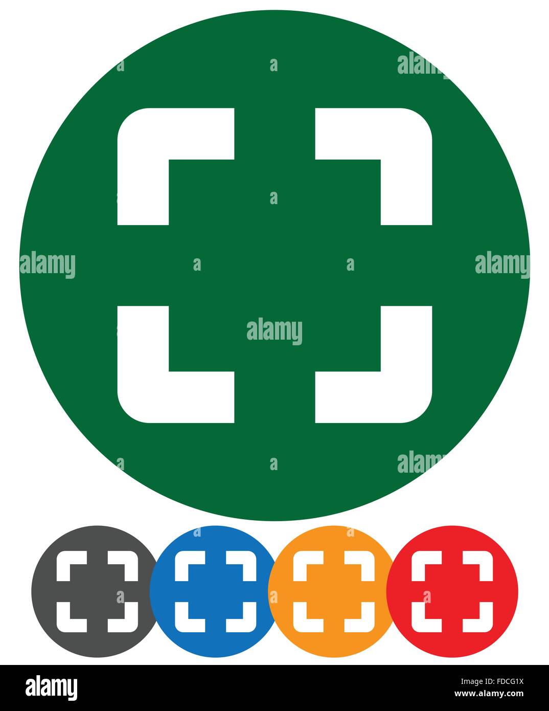 Square target mark generic icon in 5 colors and gray Stock Vector Image ...