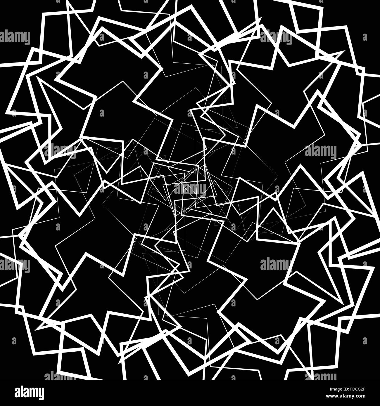 Abstract lines pattern with distortion. Black and white background in ...