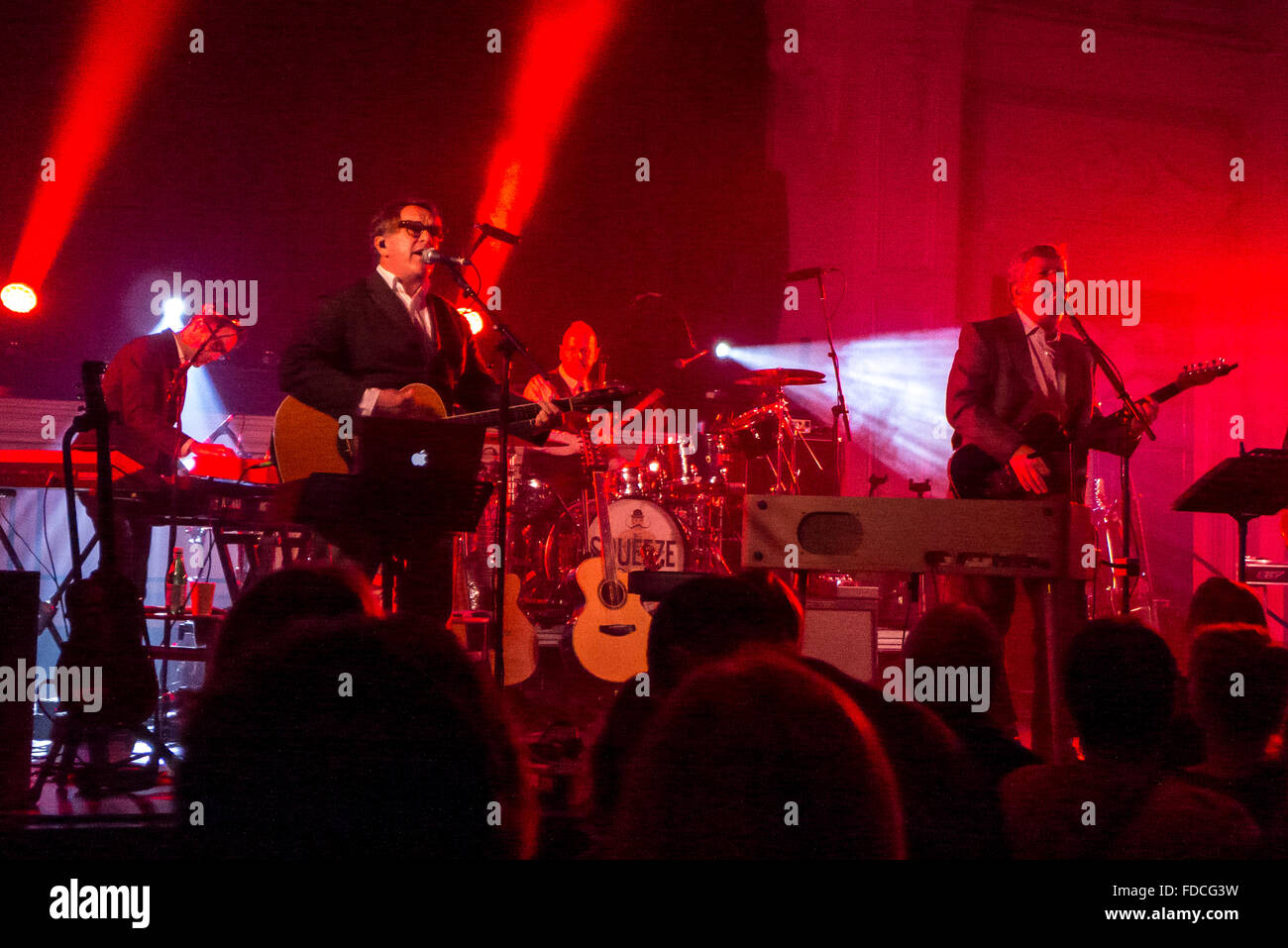 The pop group Squeeze performing live at Lewes Town Hall Stock Photo ...