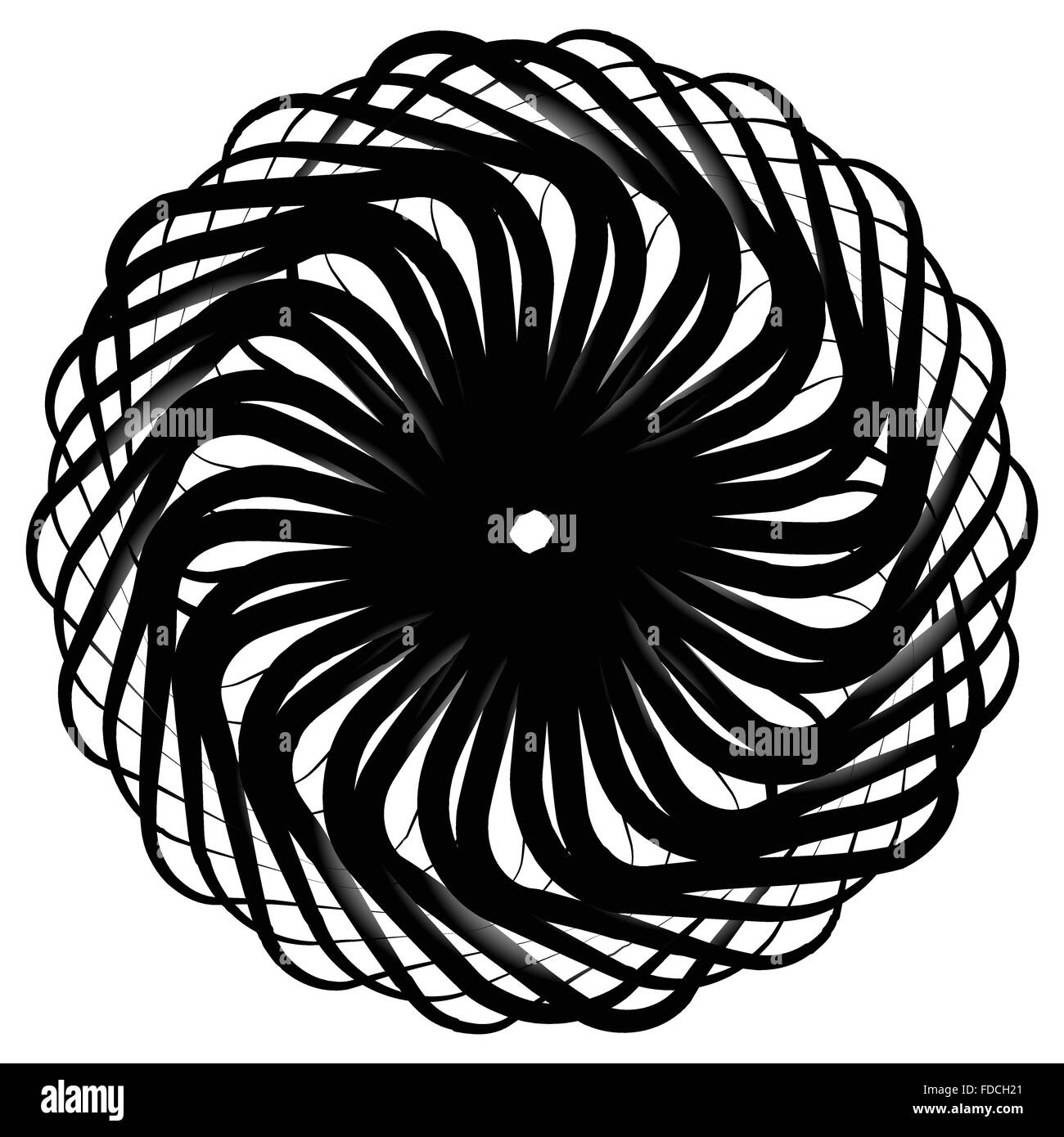 Spirograph pattern like rotating spiral, vortex shape. Abstract monochrome element Stock Vector ...