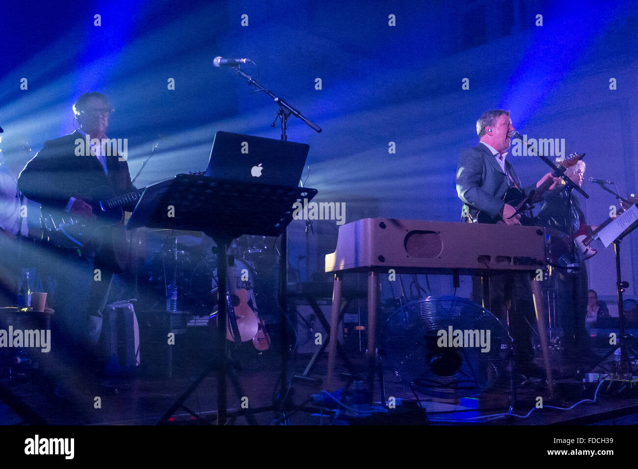The pop group Squeeze performing live at Lewes Town Hall Stock Photo ...