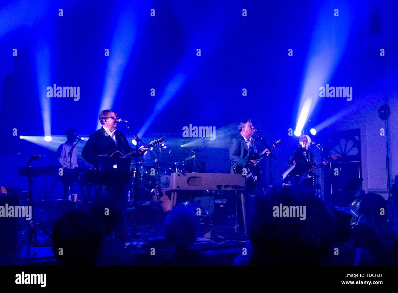 The pop group Squeeze performing live at Lewes Town Hall Stock Photo ...