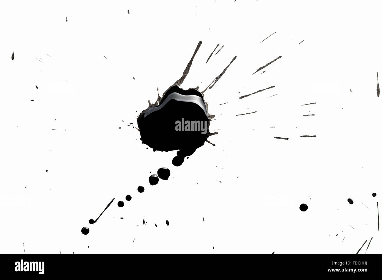Abstract image with splashes of black paint on white background Stock ...