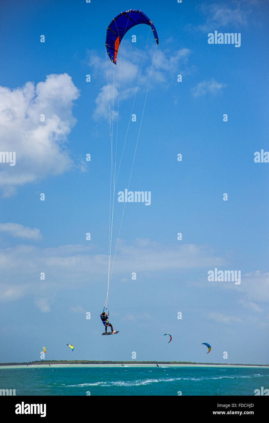 Kite surfer flying, Abu Dhabi Stock Photo - Alamy