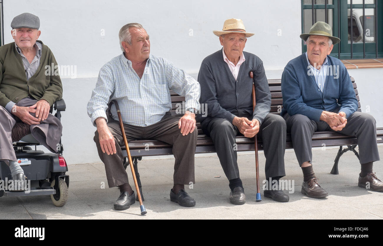 Old Gentlemen, Frigiliana a white town near Nerja, Costa Del Sol ...