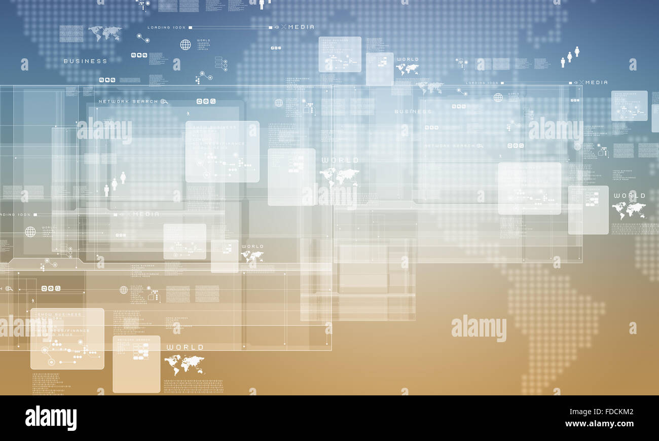 Background digital image with touch icons. Innovative technologies ...