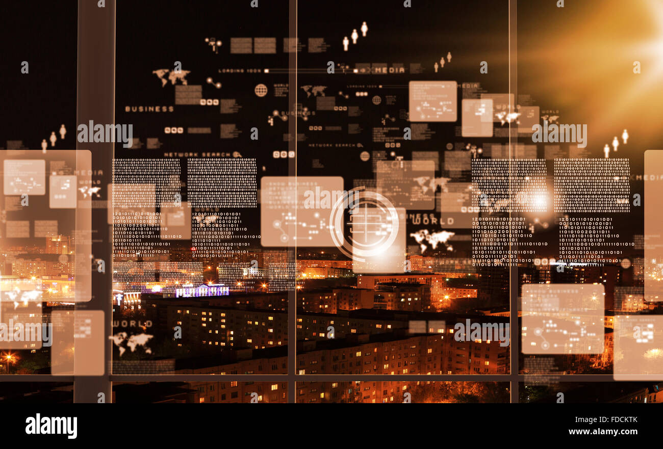 Background digital image with touch icons. Innovative technologies ...