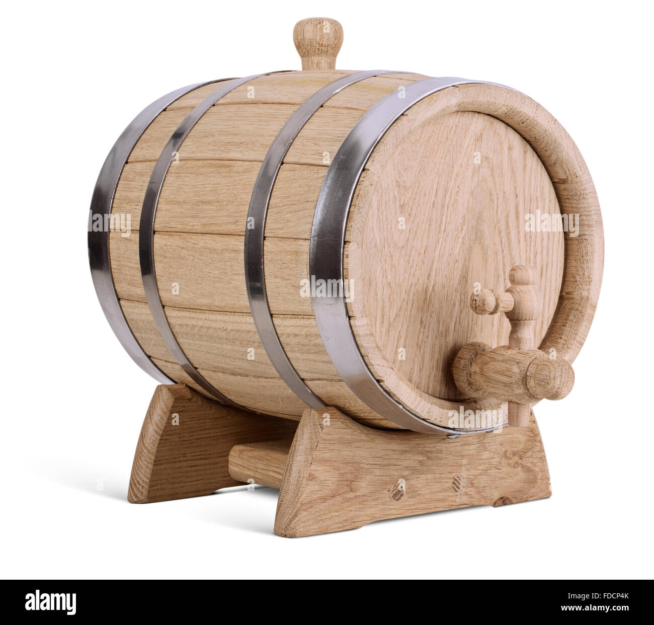 oak wooden barrel isolated on white background with clipping paths ...