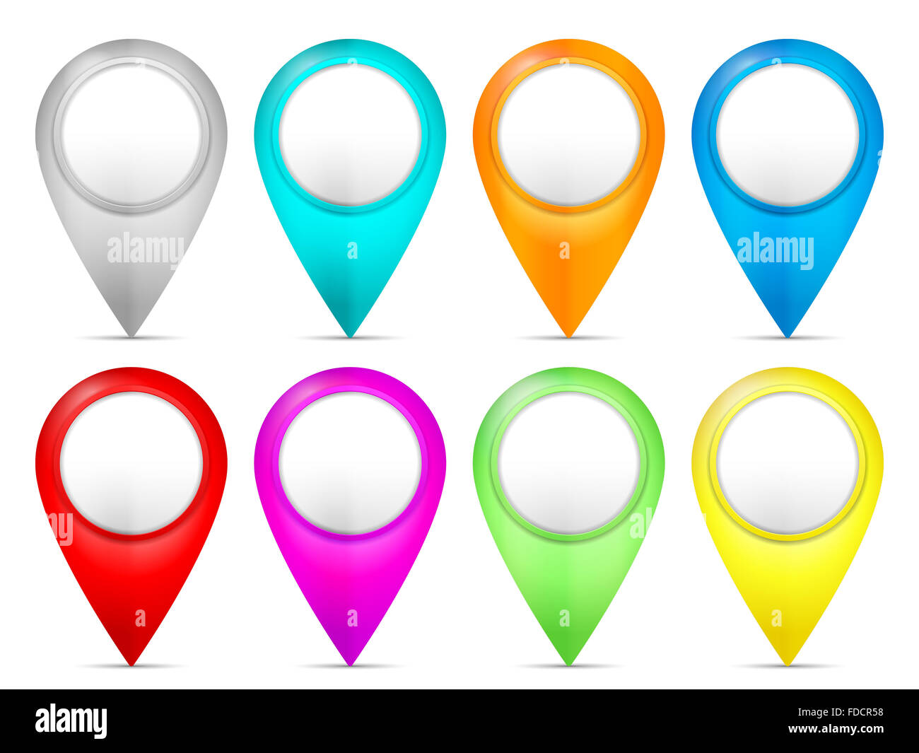 Map marker set on a white background Stock Photo - Alamy