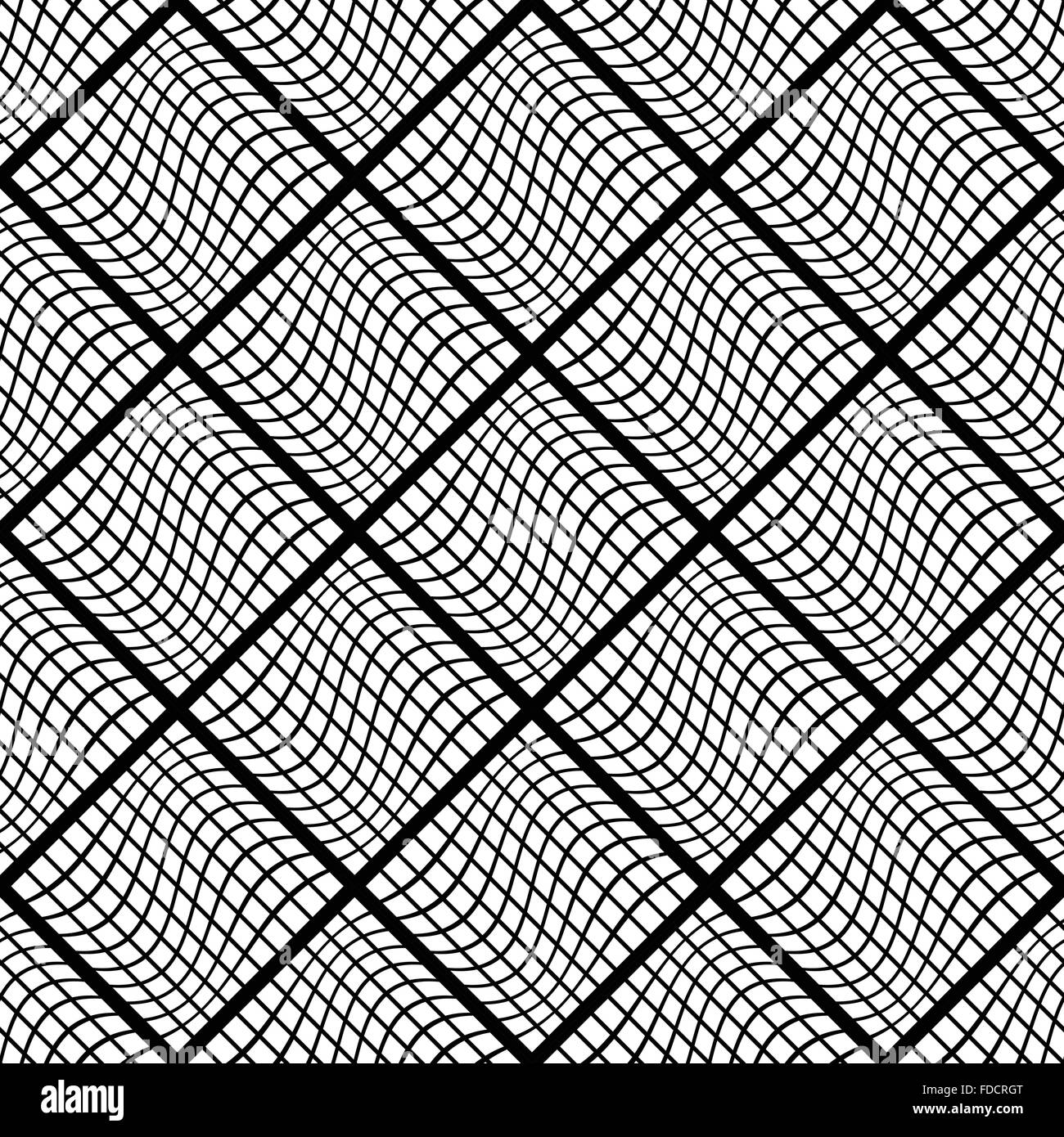 Mosaic background with distorted tiles of squares. Abstract monochrome ...
