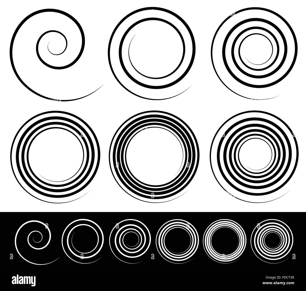 Set of 6 abstract spiral element. Vector Stock Vector Image & Art - Alamy