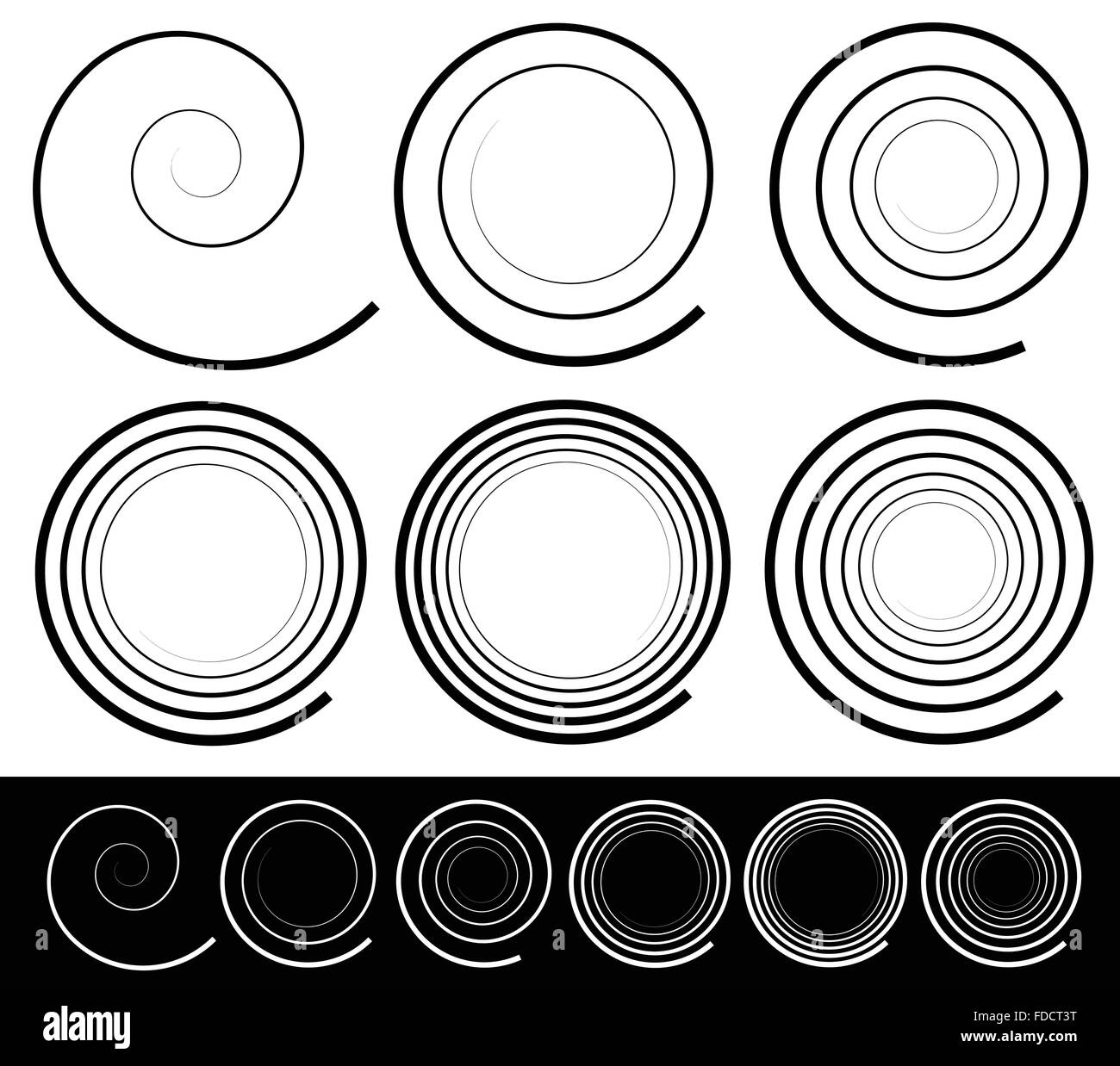 Set of 6 abstract spiral element. Vector Stock Vector Image & Art - Alamy
