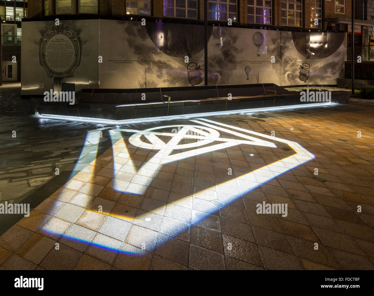 Projected light display at Sadler's Yard, off Dantzic Street, NOMA area ...