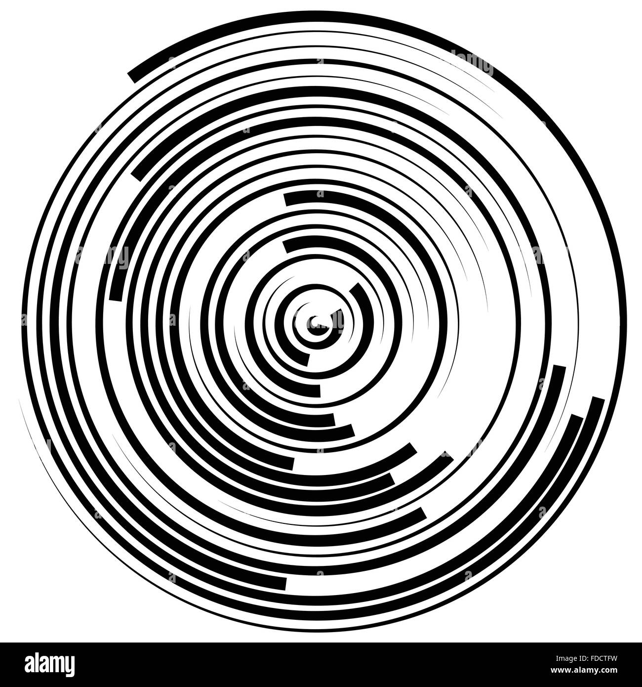 Swirly concentric, segmented circles. Abstract vector illustration ...