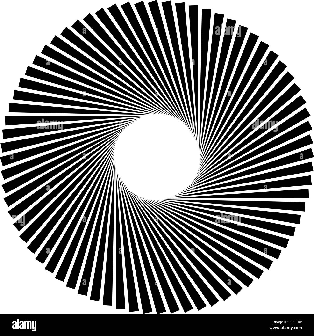 Radiating, radial lines with spiral, vortex effect. Rotating spiky ...