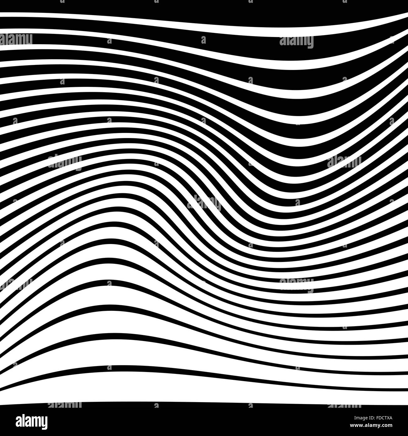 Warped, distorted lines abstract monochrome pattern / background. For ...