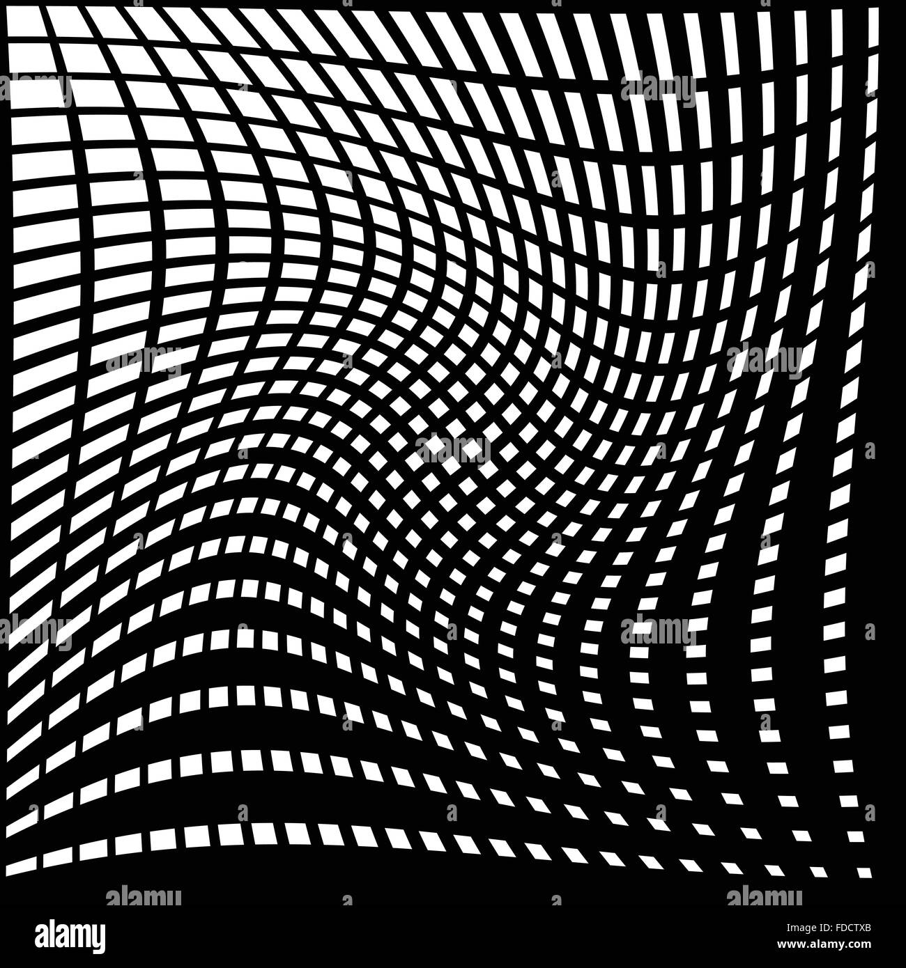 Warped, distorted lines abstract monochrome pattern / background. For ...