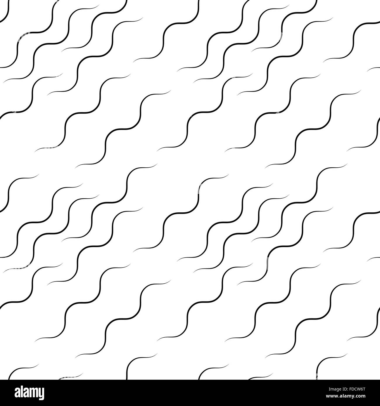 Wavy lines seamless pattern. Abstract monochrome vector background ...