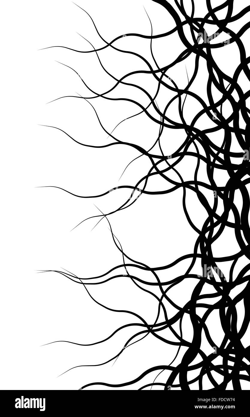 Weird lines from edge. Abstract monochrome vector pattern Stock Vector ...