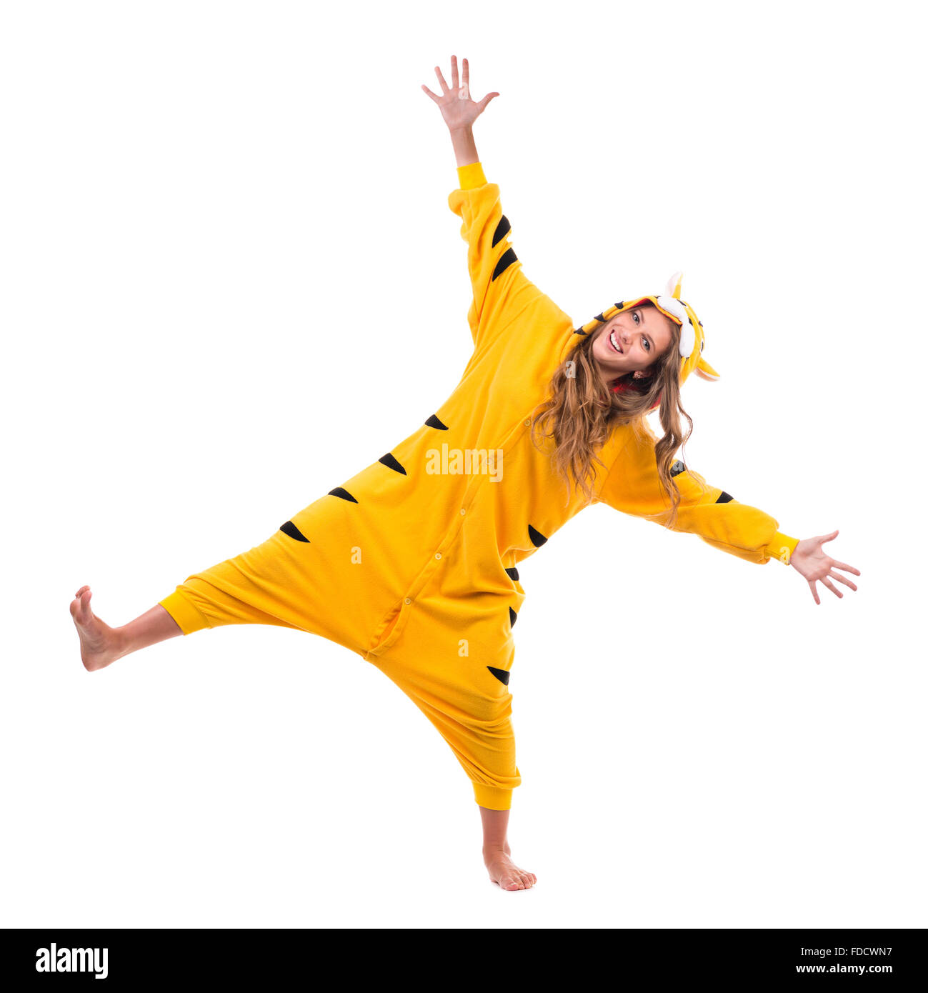 Girl dressed as a tiger Stock Photo - Alamy