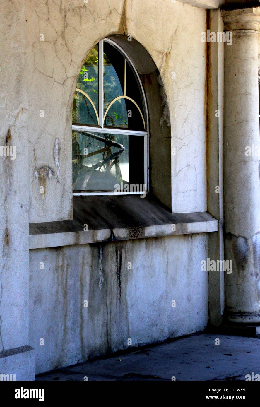 old weathered window after an earthquake Stock Photo - Alamy