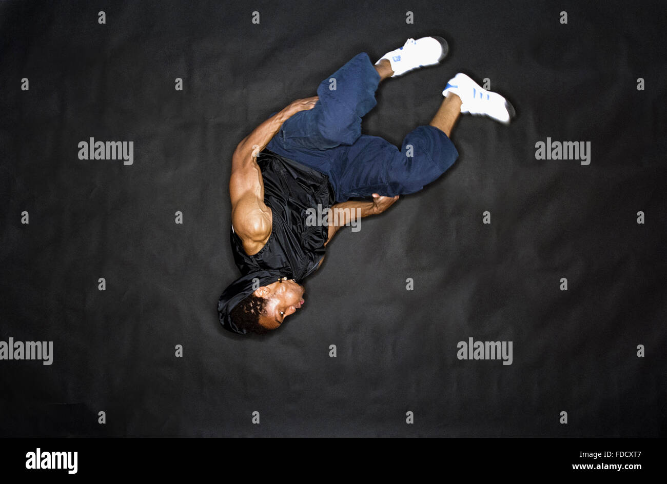 LOS ANGELES, CA – JANUARY 23: African-American male performing air ...