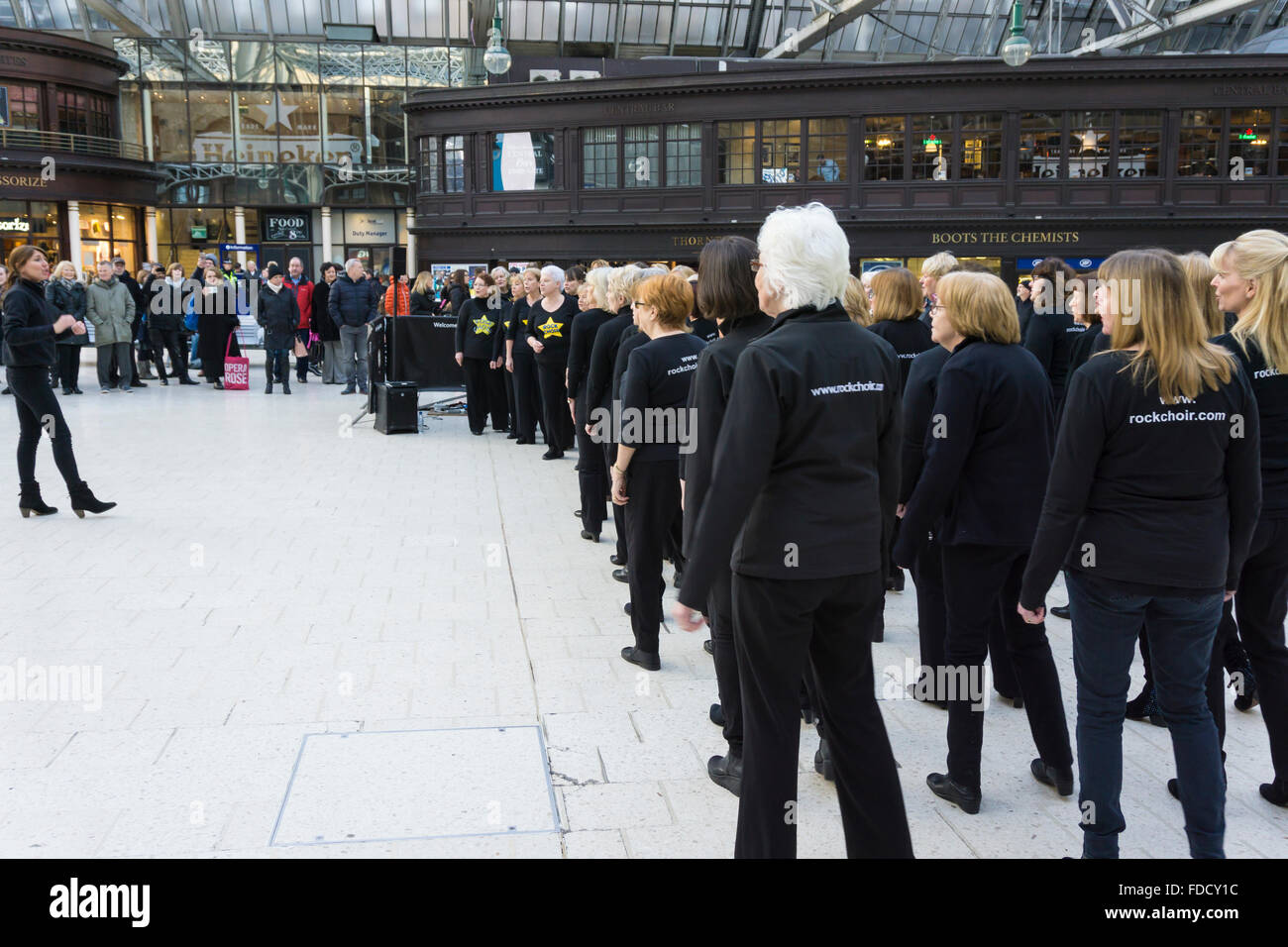 Glasgow, Scotland, 30th January 2016. Singers from www.rockchoir.com ...