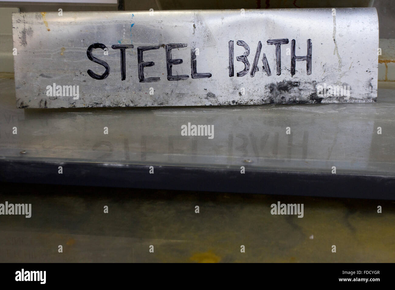 Steel bath sign Stock Photo - Alamy