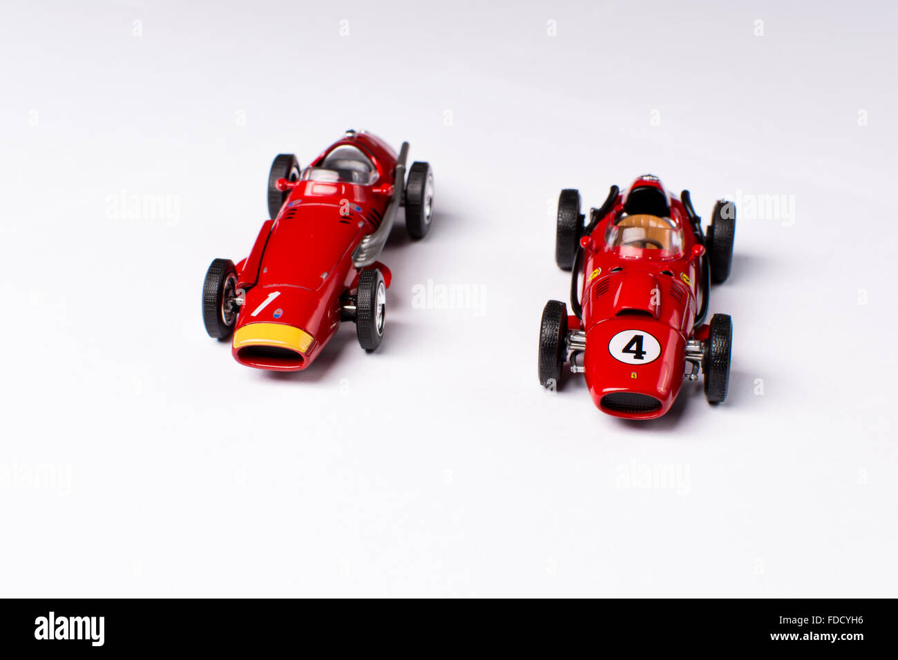 A scaled down model of a car (cars) shot on white background Stock ...