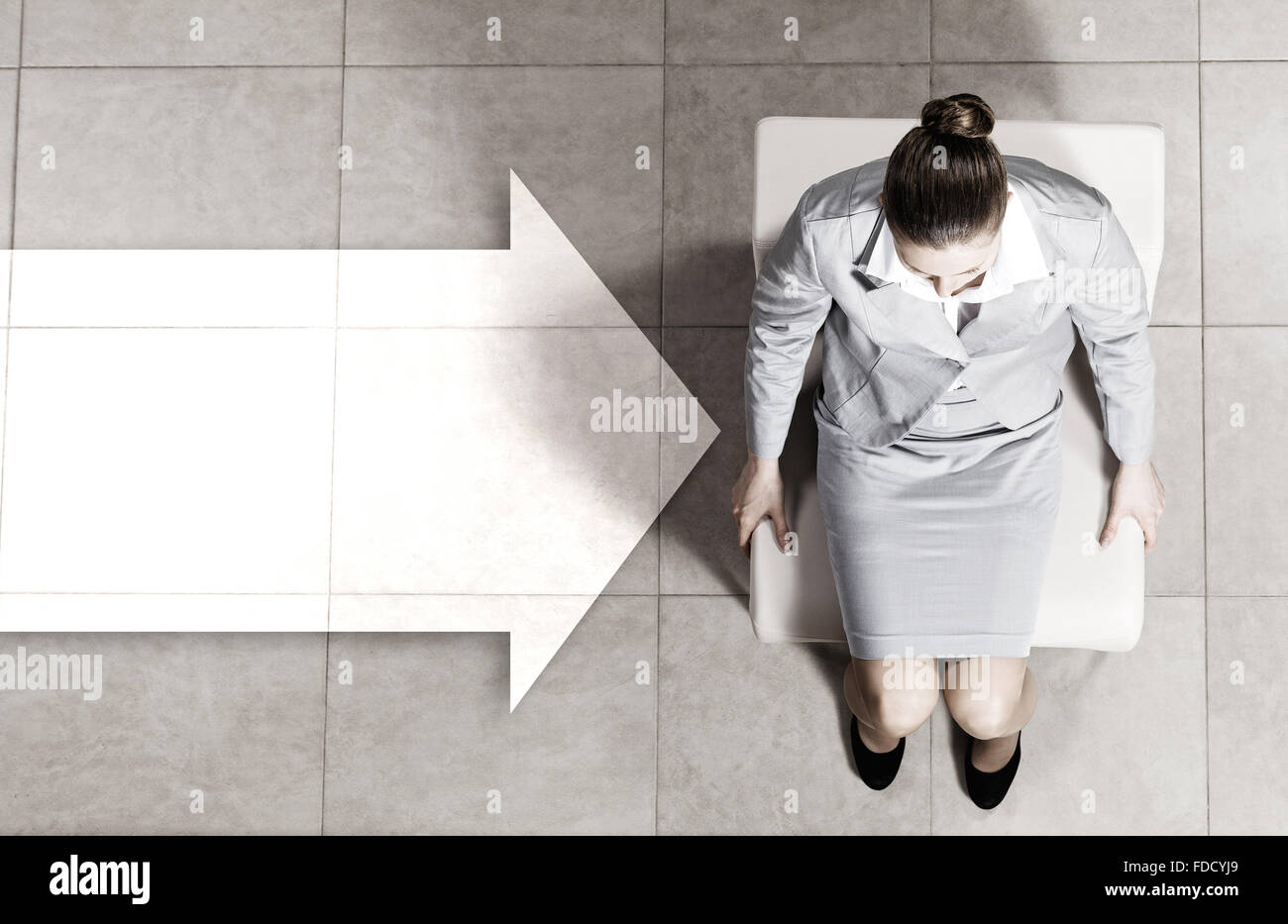 Top view of young businesswoman sitting on chair Stock Photo - Alamy