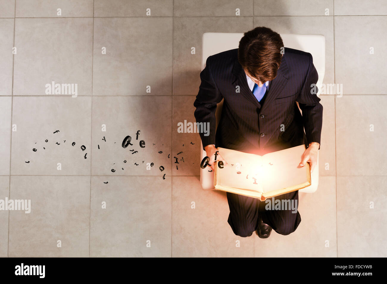 Top view of businessman sitting on chair Stock Photo - Alamy