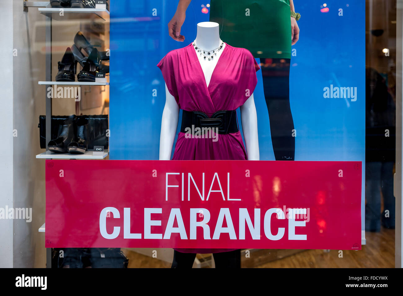 Sale signage in the average High Street Stock Photo - Alamy