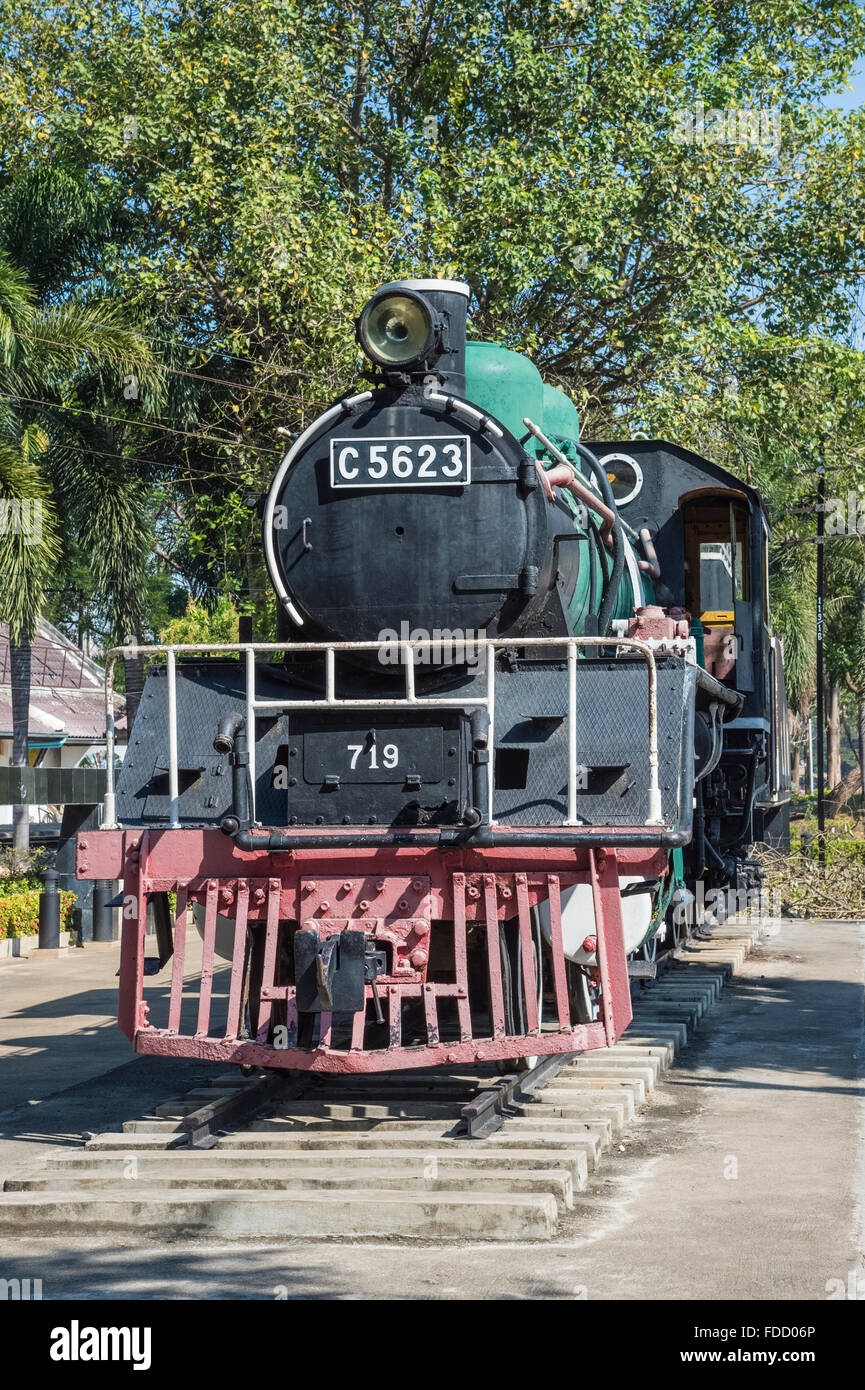 Thailand, Kanchanaburi. WWII Siam Burma Death Railway Steam train ...