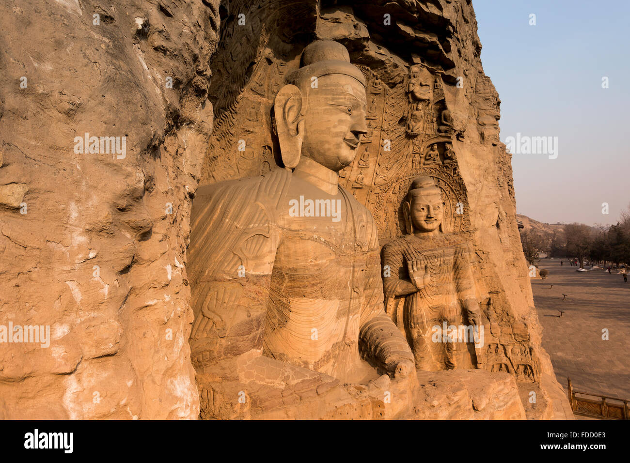 Outdoor Stone Buddha statue at Yungang Grottoes, Datong, Shanxi ...