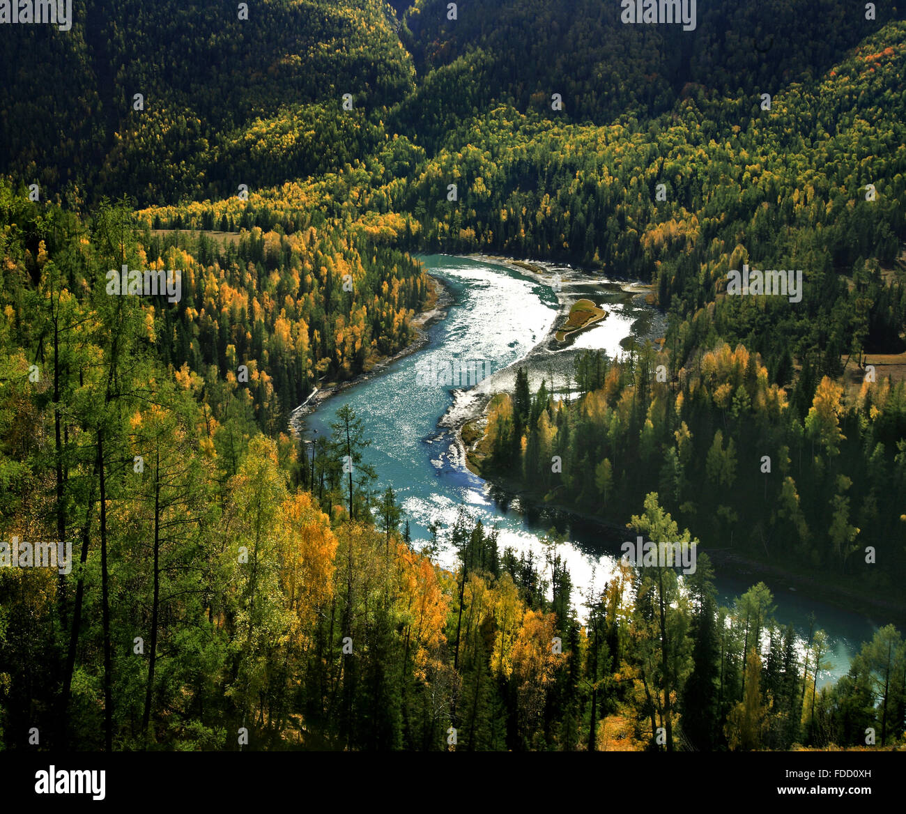 Xinjiang Erjin Country Kanasi grasses scenery Stock Photo - Alamy