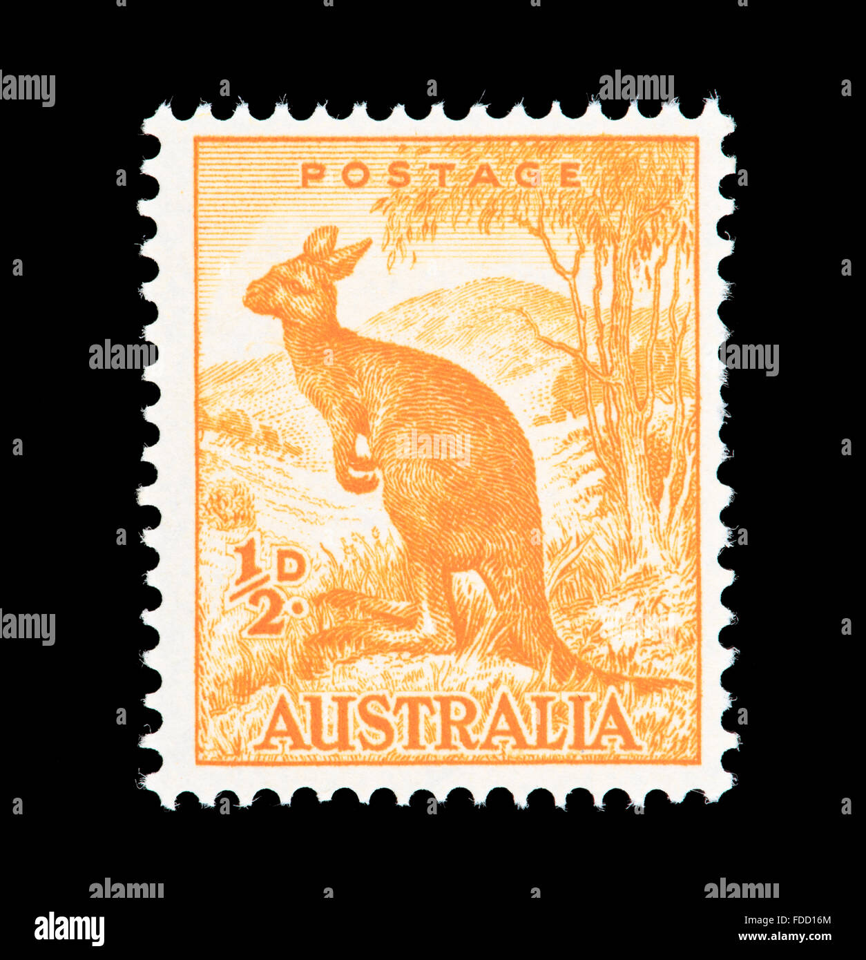 Postage stamp from Australia depicting a kangaroo Stock Photo - Alamy