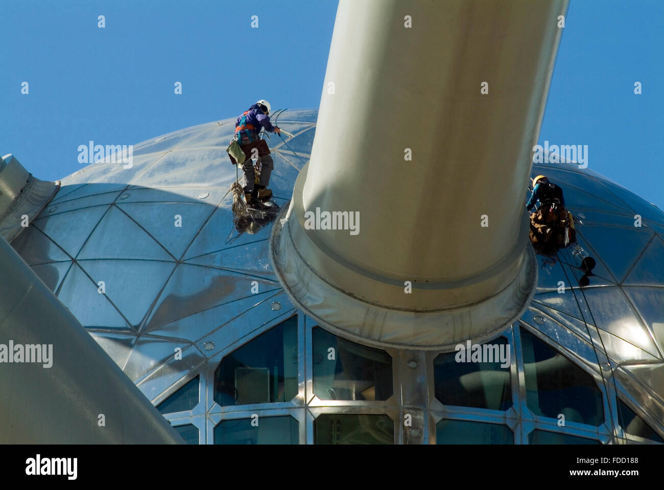 Atomium Worldfamous Monument of an iron atomic nucleus Brussels Belgium ...