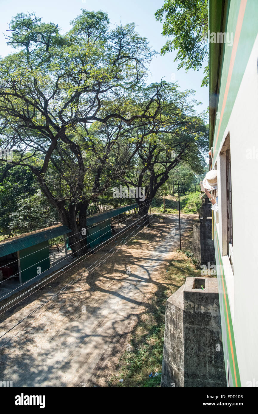 Siam Burma Death Railway Crossing the Bridge on the River Kwai Stock ...