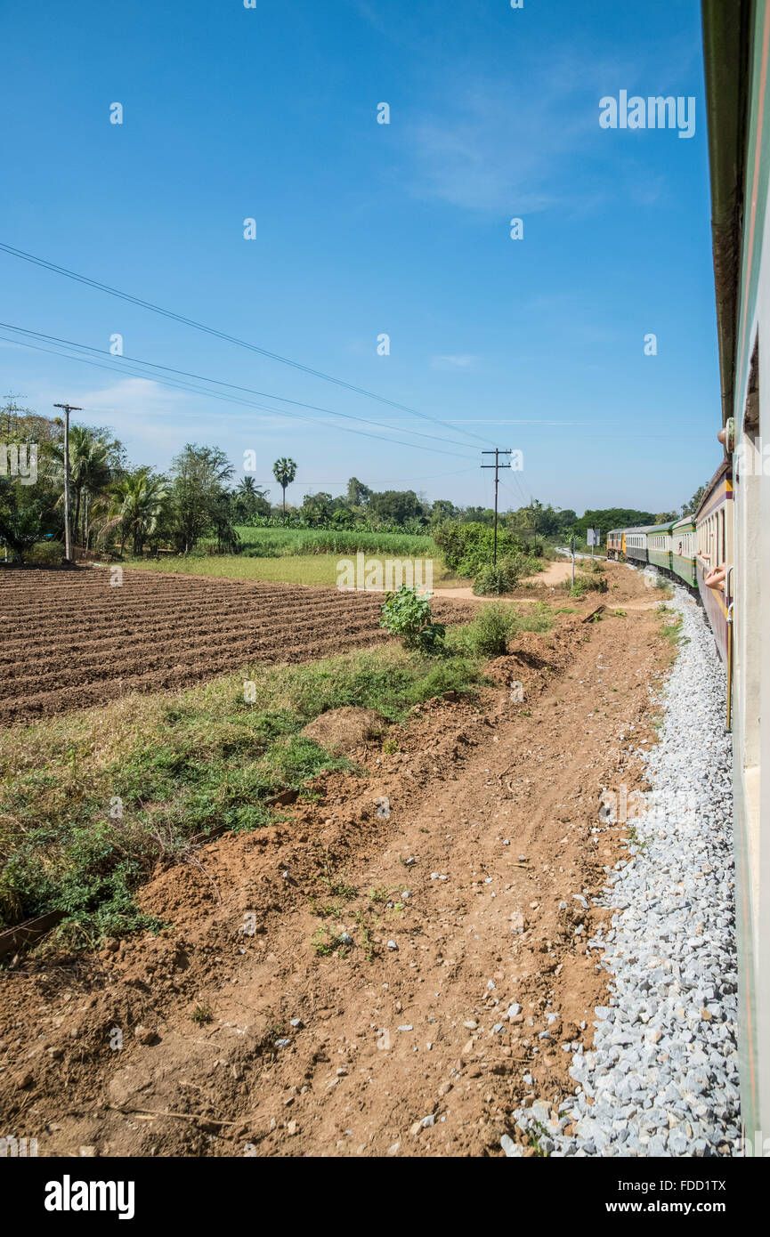Siam Burma Death Railway in open country Stock Photo - Alamy