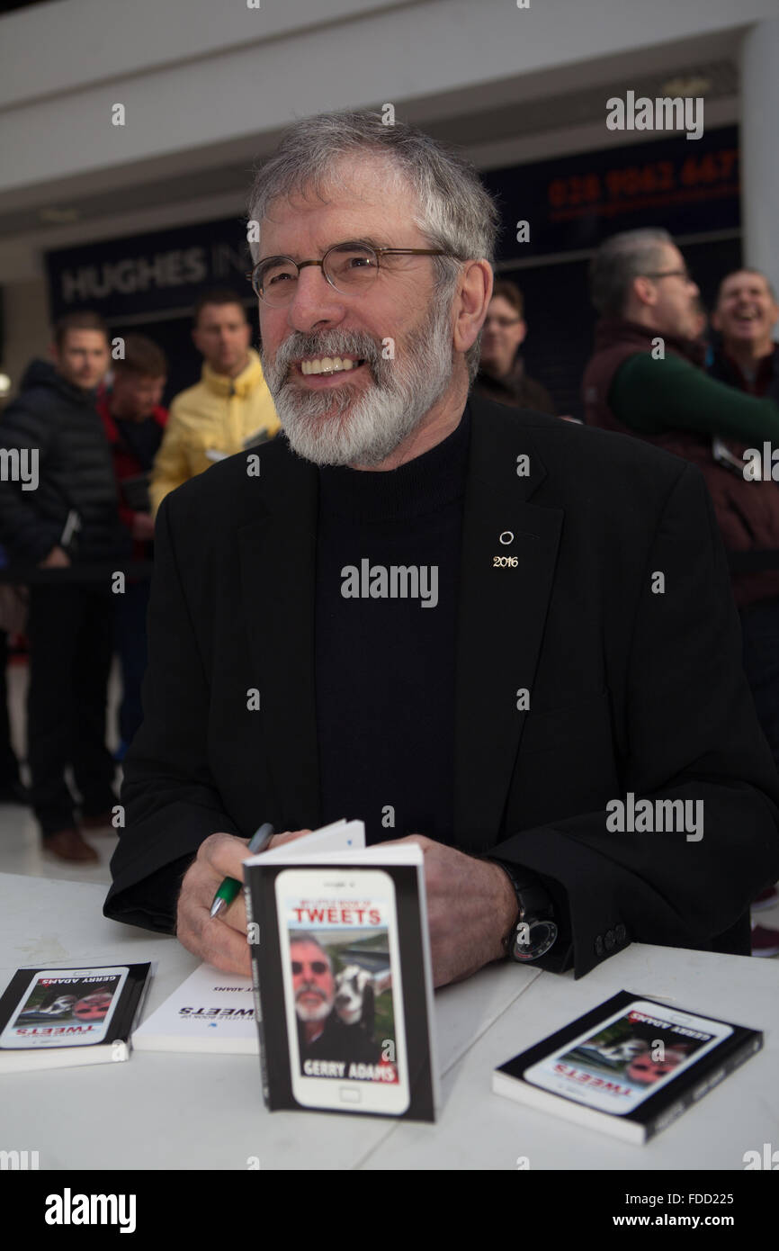 Belfast, Northern Ireland, UK. 30th Jan, 2016. Gerry Adams was signing ...