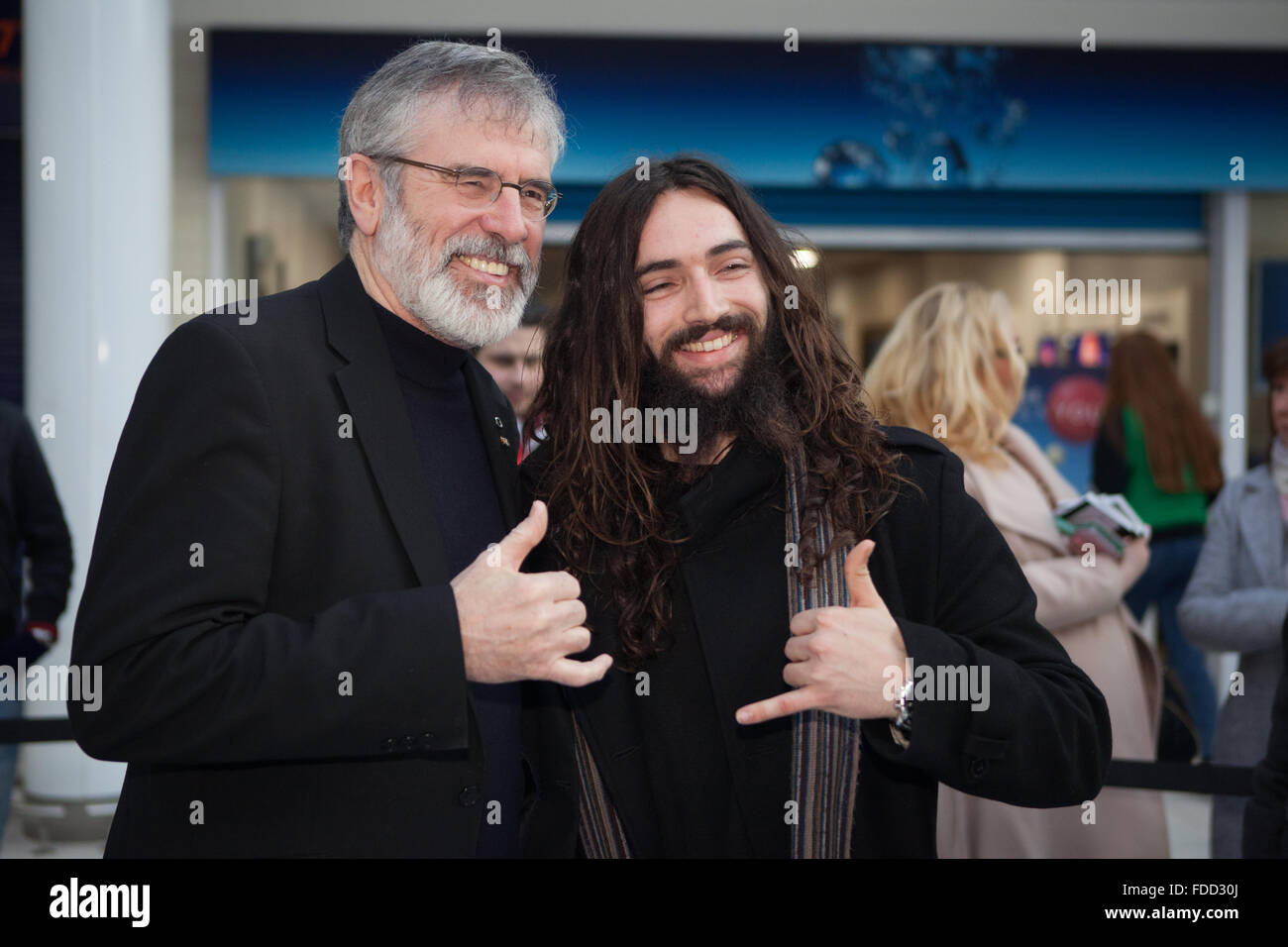 Belfast, Northern Ireland, UK. 30th Jan, 2016. Gerry Adams TD giving ...