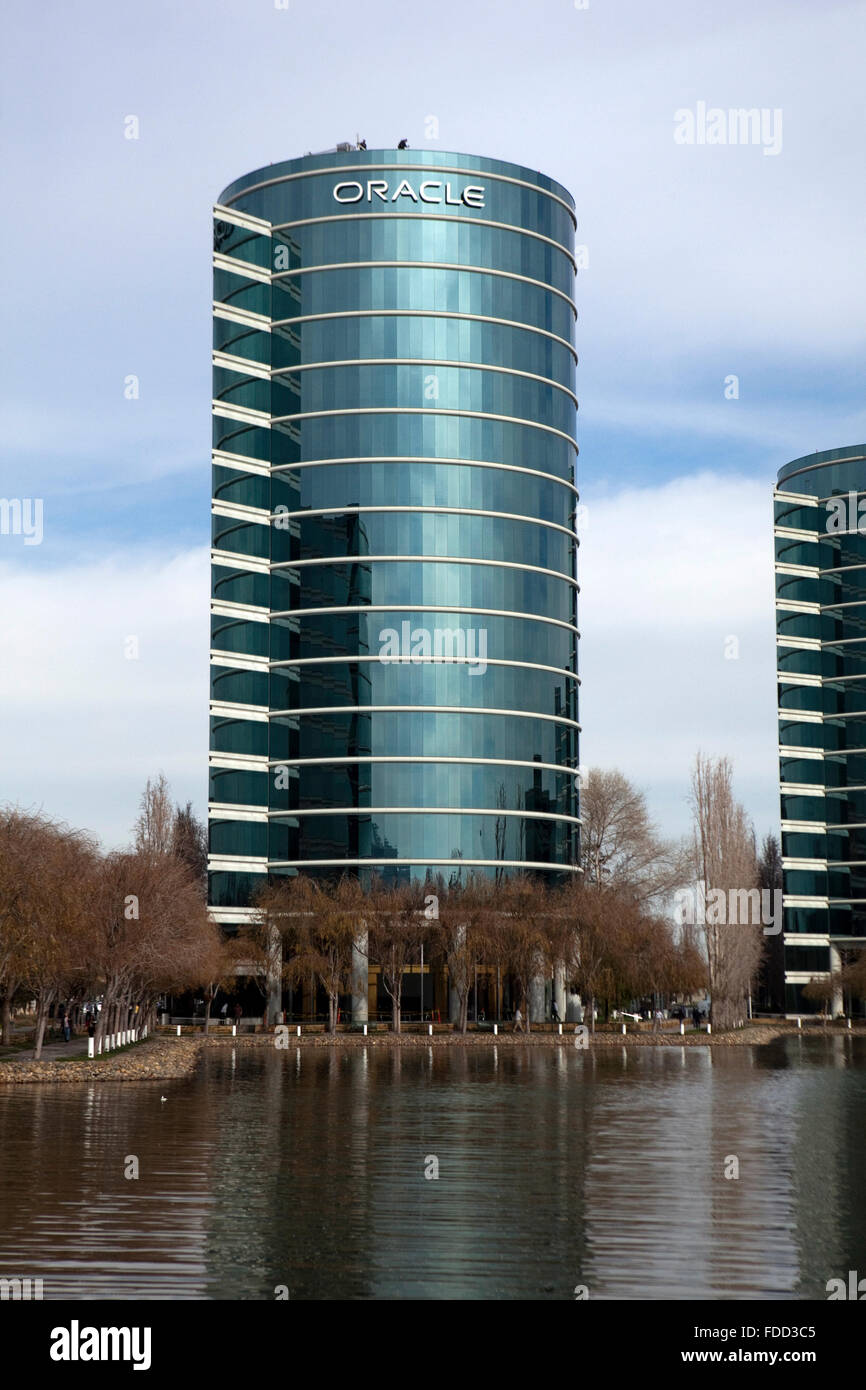 A view of Oracle's corporate headquarters in Redwood City, California ...
