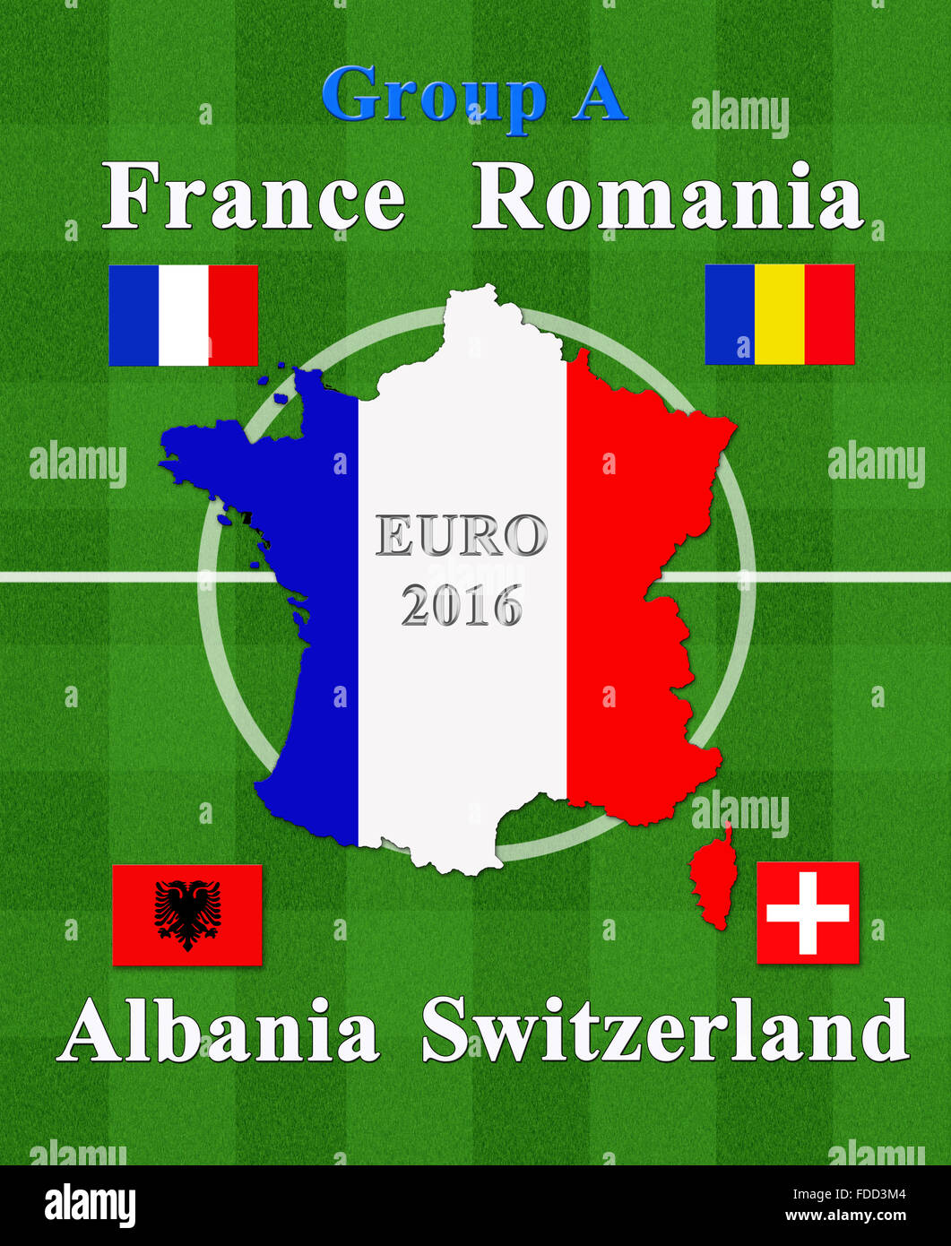 European football championship 2016 in France group A Stock Photo - Alamy