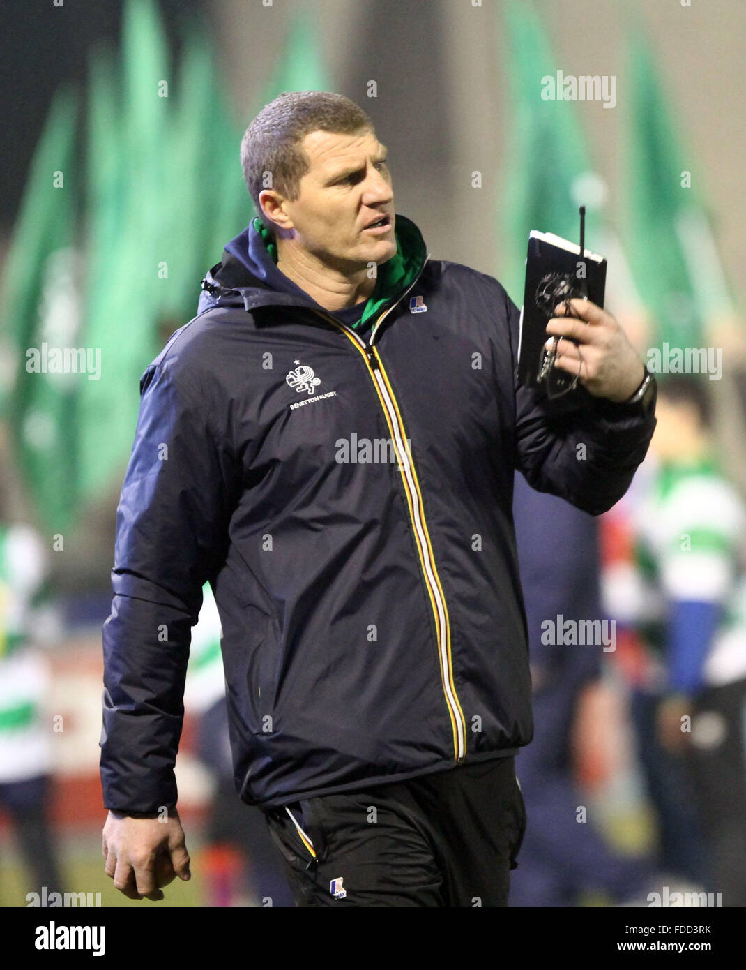 Treviso, Italy. 30th Jan, 2016. Benetton Treviso's Head Coach Marius ...