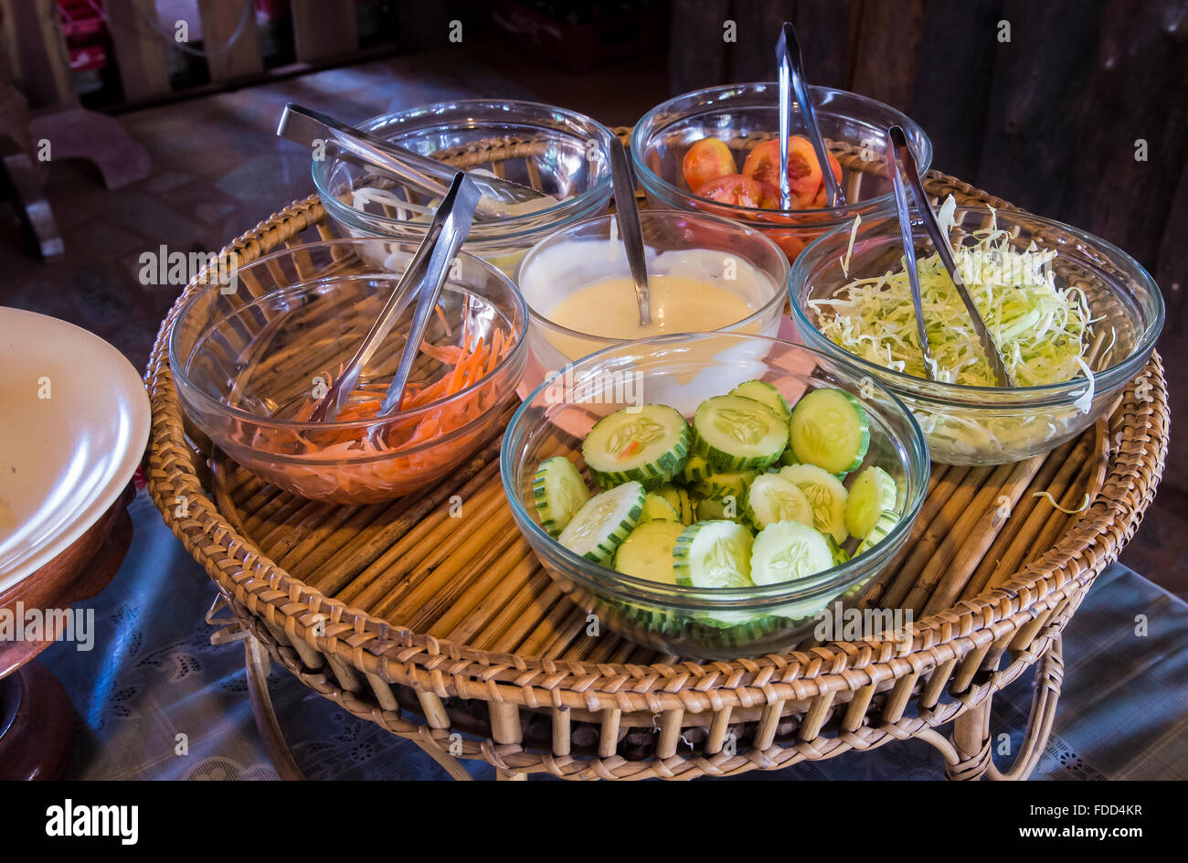 Things Thai Thai salad display Stock Photo - Alamy