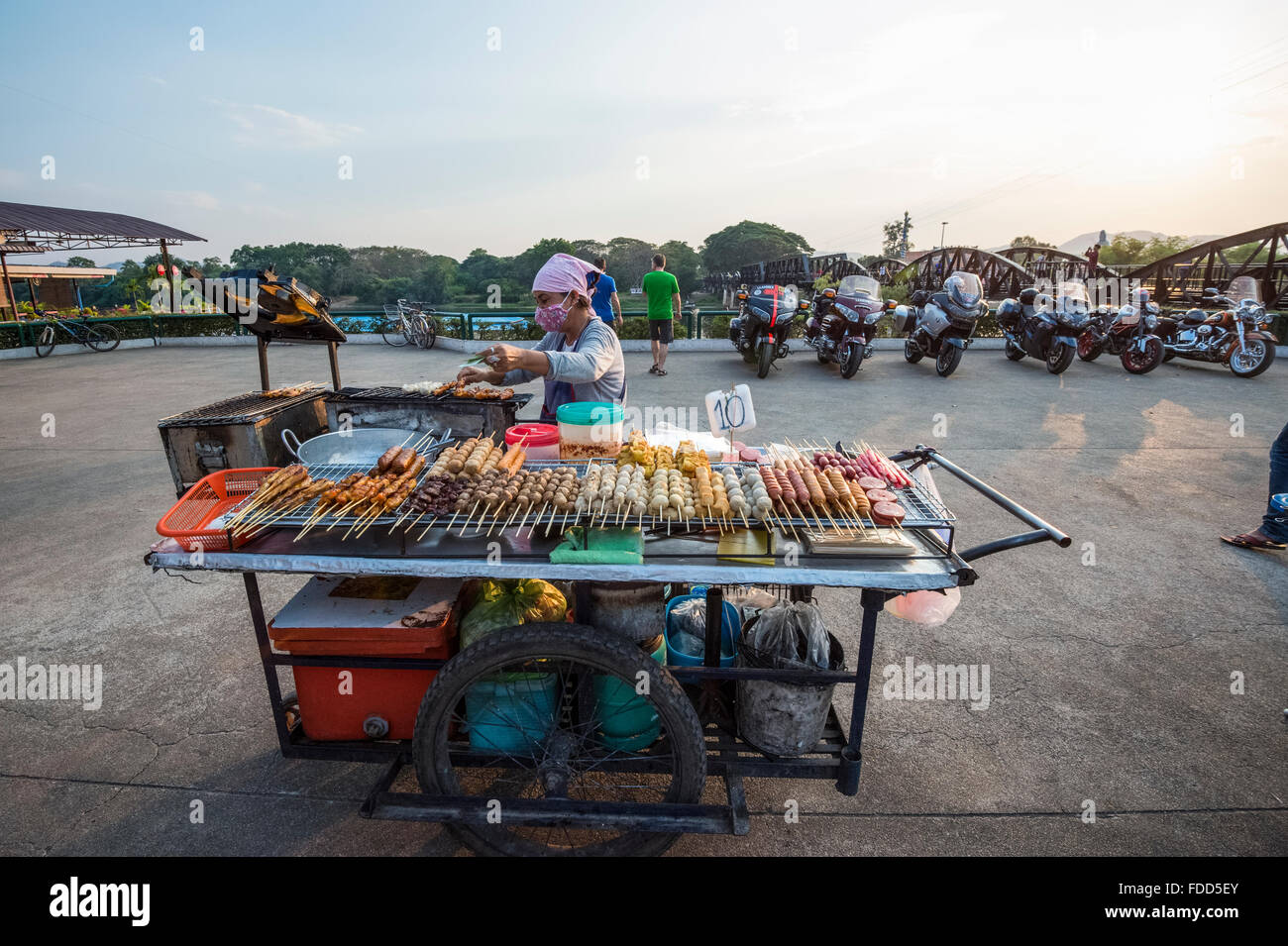 Things Thai Food vendors mobile BBQ stall Stock Photo - Alamy