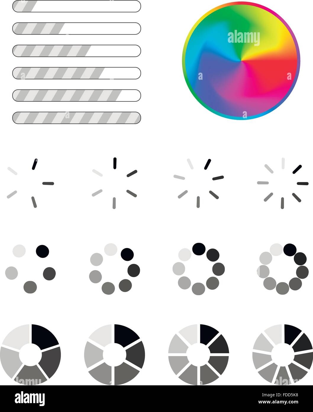 Set different progress bar icons Cut Out Stock Images & Pictures - Alamy