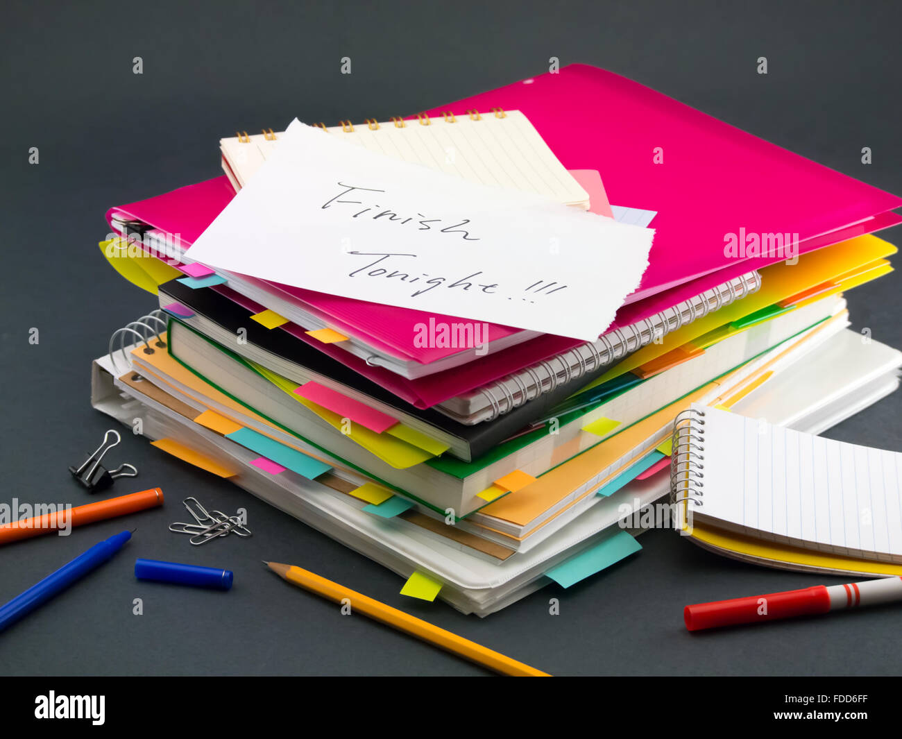 The Pile of Business Documents; Finish Tonight Stock Photo - Alamy