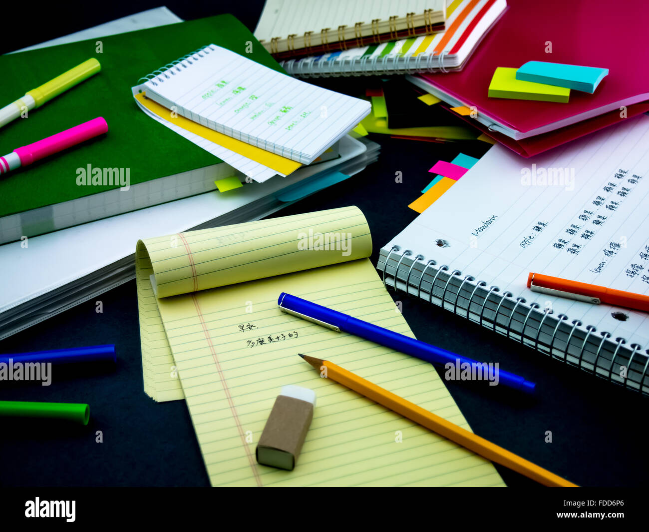 Learning New Language Writing Words Many Times on the Notebook ...